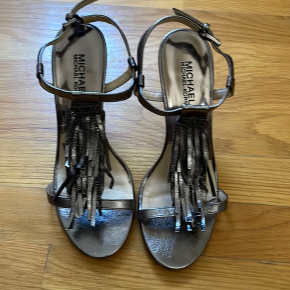 Michael Kors | Shoes | Gunmetal Fringe Chain Sandal | Poshmark